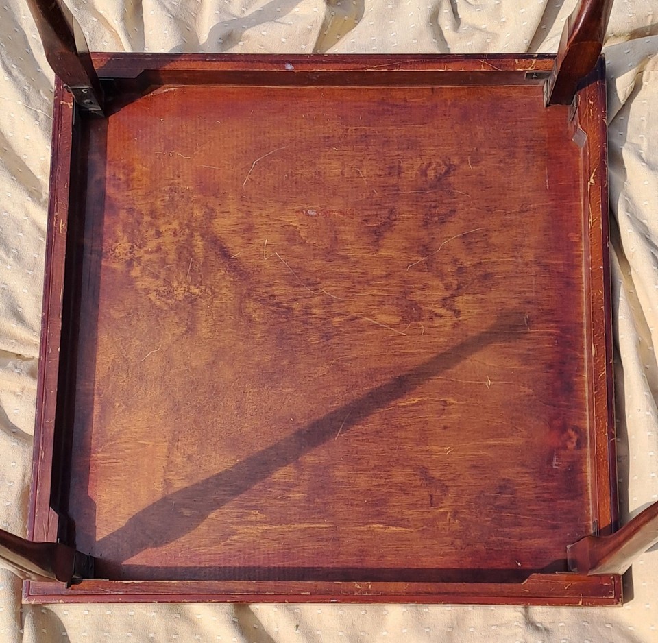 Wooden Bridge Card Table with Folding Cabriole Style Legs | eBay UK