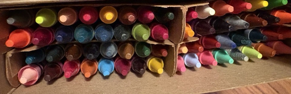 VTG Crayola 64 Crayons Built In Sharpener Box Lot | eBay UK
