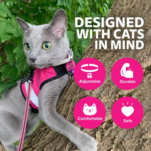 Kitty Holster Cat Safety Vest Harness XL Flamingo Pink | eBay