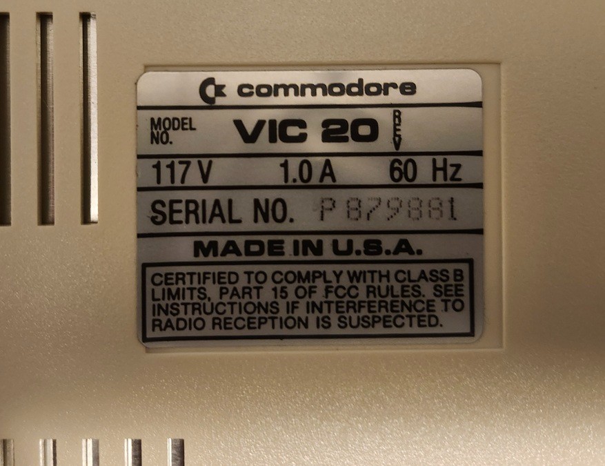 Commodore Vic 20 With Box and Video Cables, Untested, No PSU Vic-20 | eBay