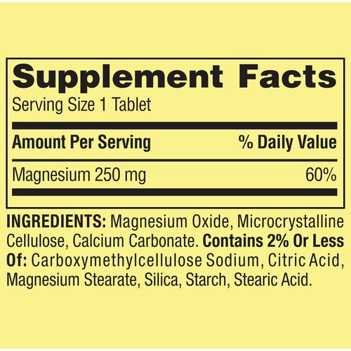 Spring Valley Extra Strength Magnesium Dietary Supplement 400 Mg 250 ...