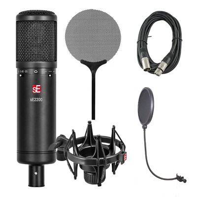 sE Electronics sE2200 Condenser Cardioid Microphone w/ XLR Cable & Pop ...