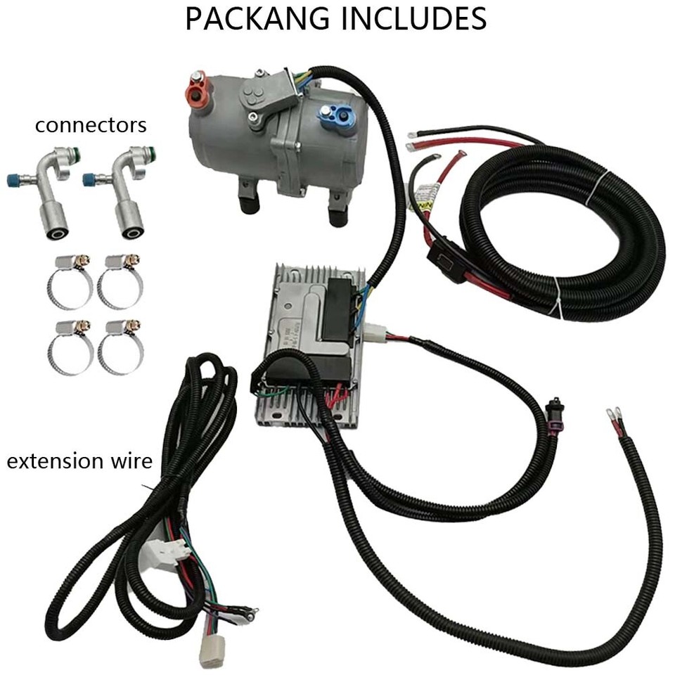 12V Electric Car Air Conditioner Scroll Compressor A/C Control Panel ...