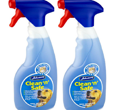 CLEAN 'N' SAFE 1L DOG - (500ml x2) - Johnsons Disinfectant Cleaner ...