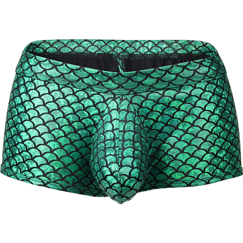 Pinky Senson Men's Fish Scale Sexy Pouch Underwear Low-rise Boxer Brief ...