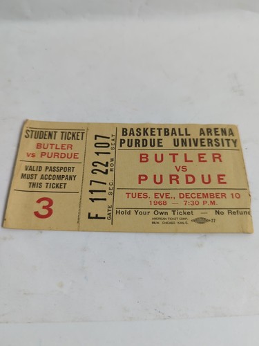 Vintage Dec 10,1968 Purdue Boilermakers Butler Bulldogs Basketball ...