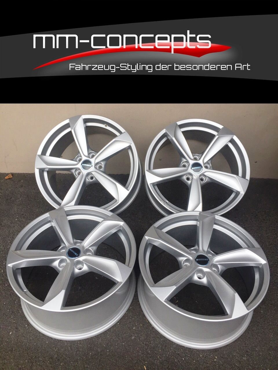 20 Zoll Borbet S Felgen 9x20 et40 5x108 Silber für Jaguar Land Rover ...