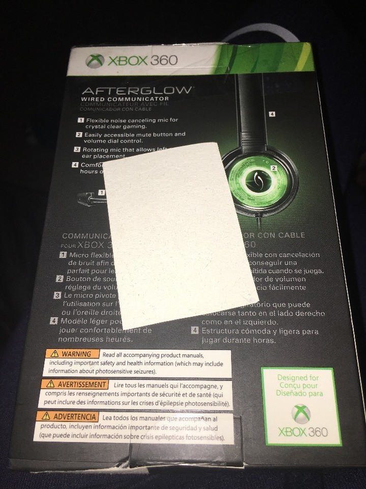 PDP Afterglow Wired Communicator Green Headset for Microsoft XBOX 360 ...