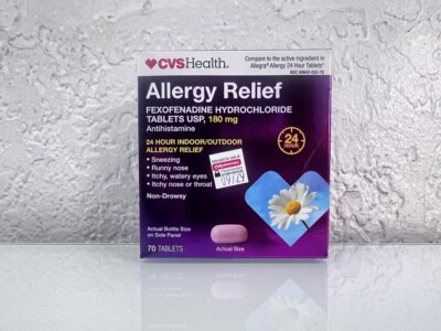 CVS Allergy Relief Fexofenadine Tablets, 180 mg - 70 Tablets - Exp. 2/ ...