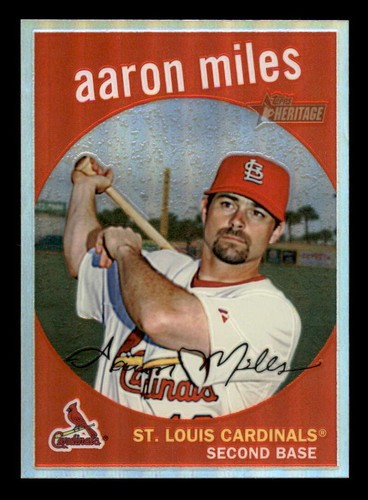 2008 Topps Heritage Chrome Refractor #C297 Aaron Miles Cardinals 308/ ...