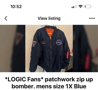 Logic Incredible True Story Bomber Flight Jacket Mens 1X Limited ...