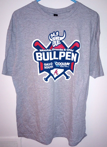 Atlanta Braves - 94.9 The Bull - Bullpen T-Shirt - Size XL - Gray ...