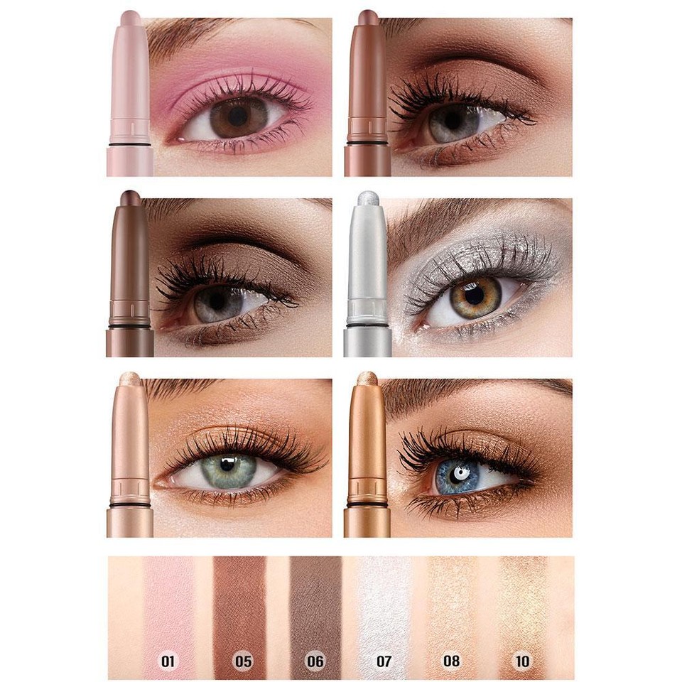 Matte Eyeshadow Stick 12 Colours Eye Shadow Pen Shimmer Lipstick Crayon ...