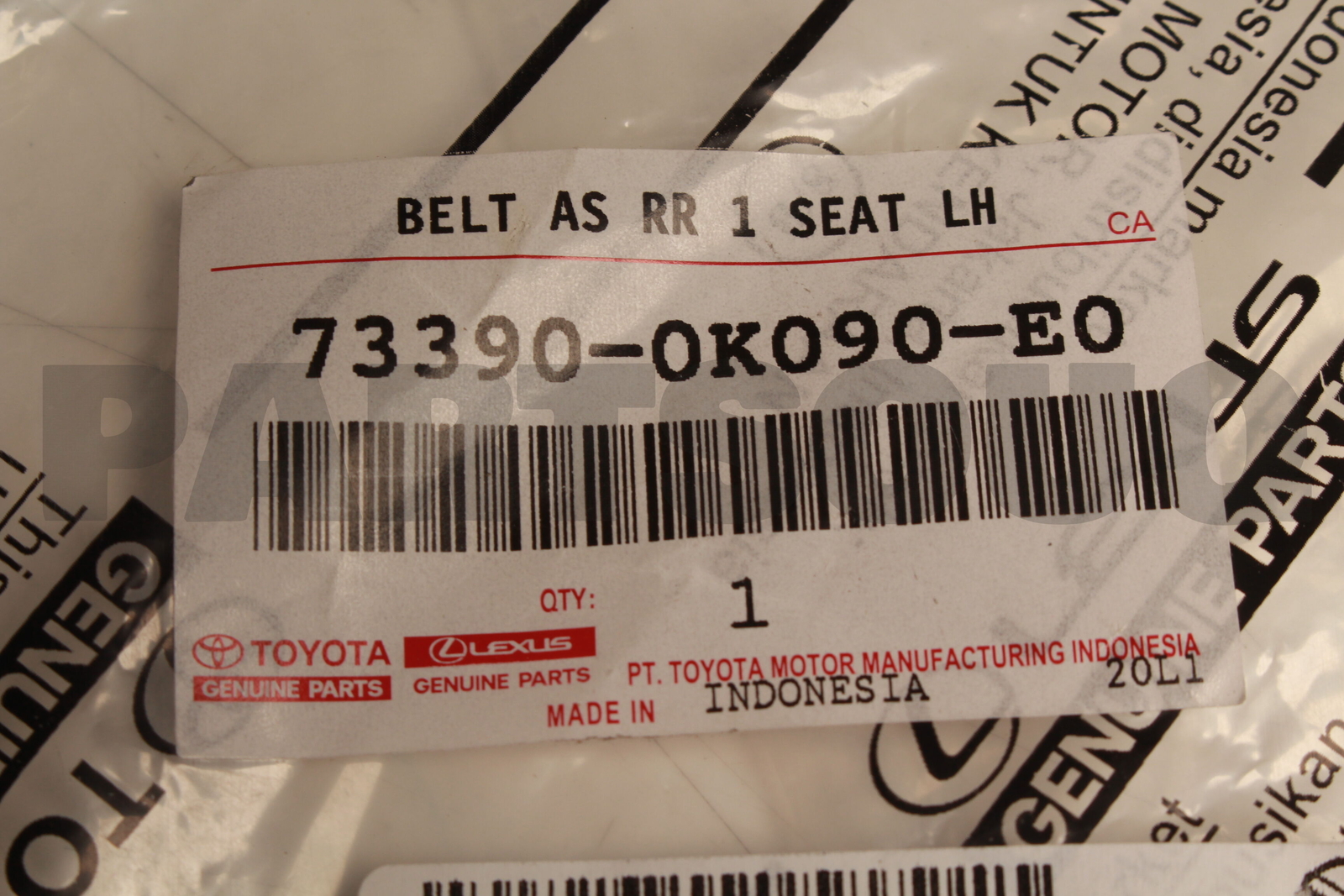 733900K090E0 Genuine Toyota BELT ASSY, REAR NO.1 SEAT, INNER LH 73390 ...