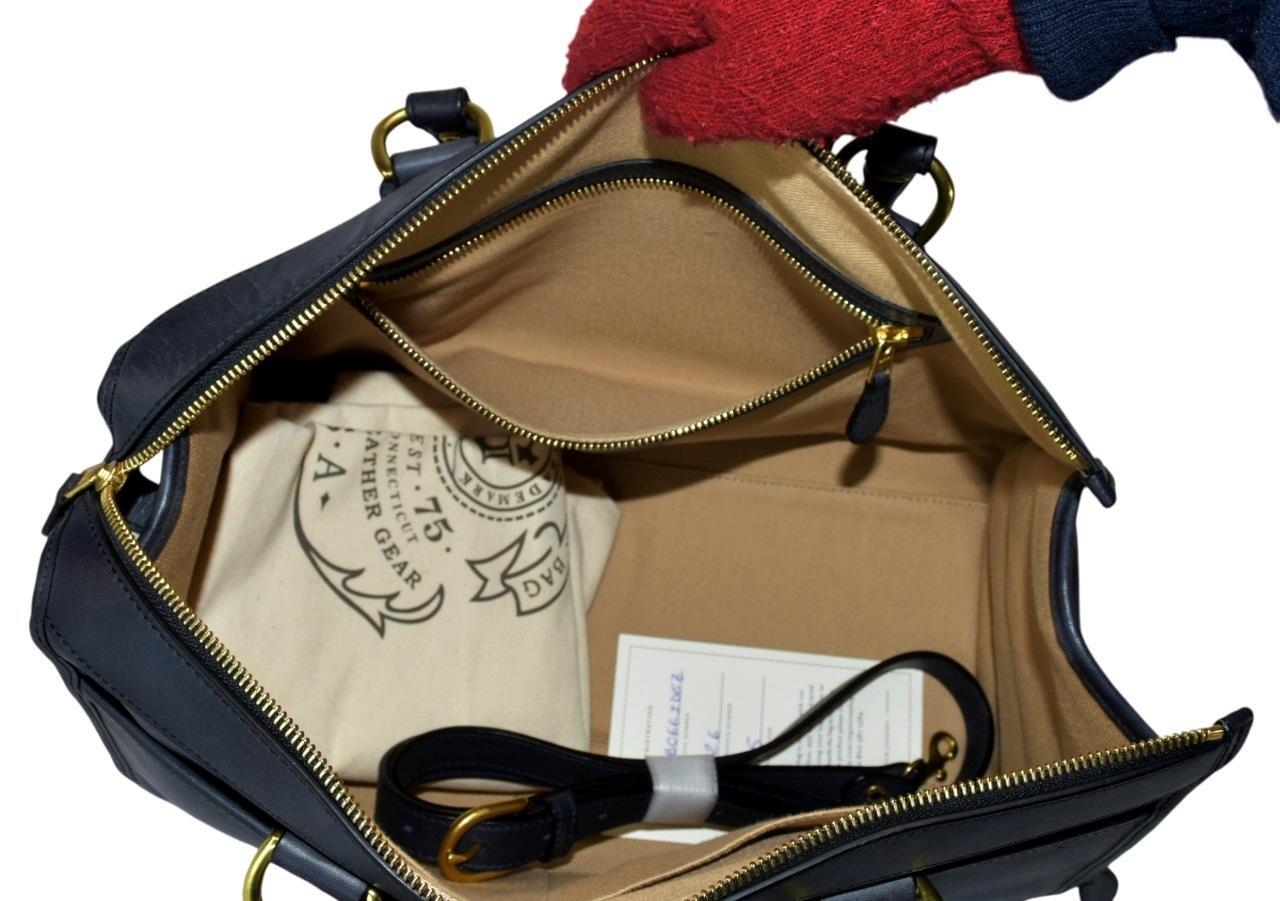 NWT $1795 Ghurka Italian-Made No. 66 ROVER Bag Dark Blue Leather Doctor ...