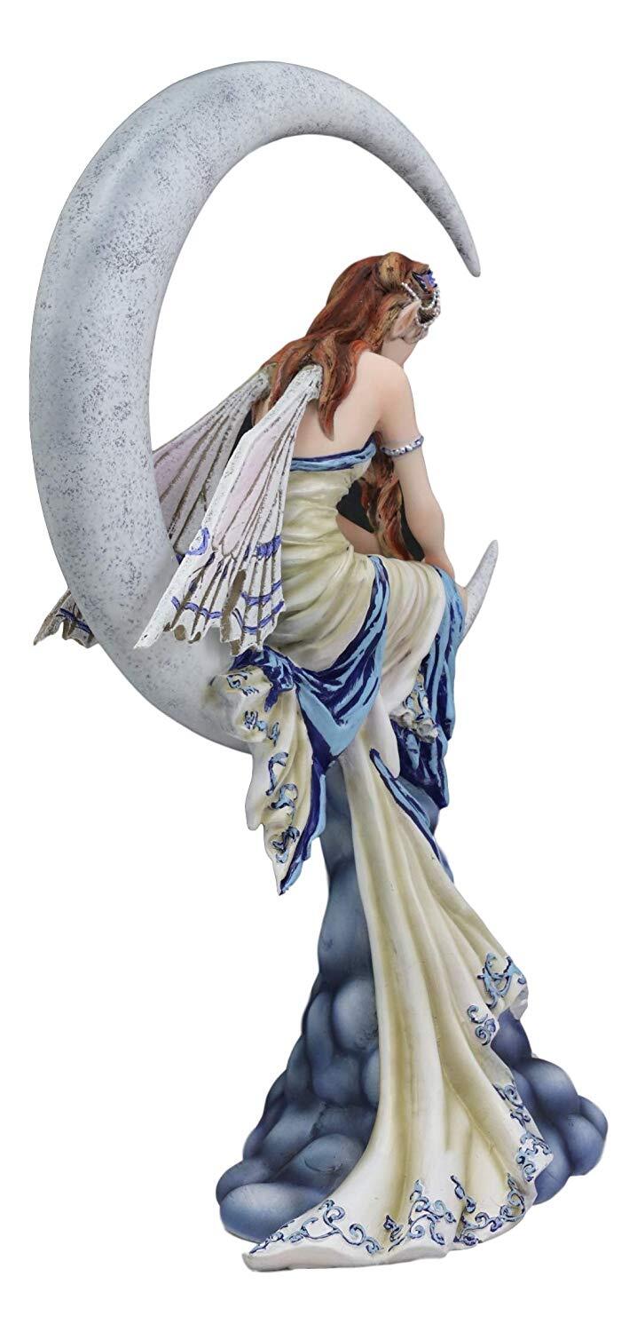 Fantasy Celestial Crescent Lunar Moon Dream Weaver Fairy Statue 12"H ...