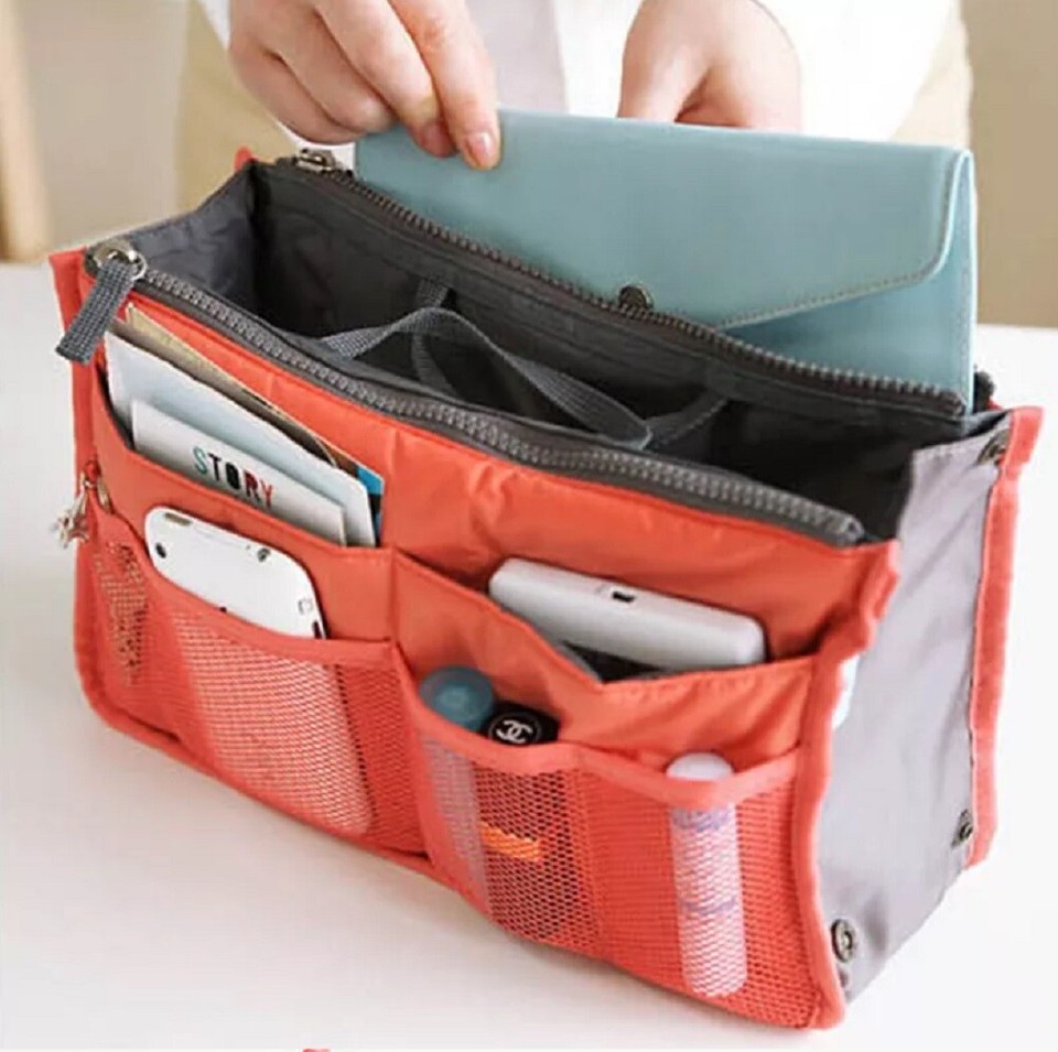 Women’s Travel Handbag Organizer Insert – Multi-Pocket Tote Purse Liner ...