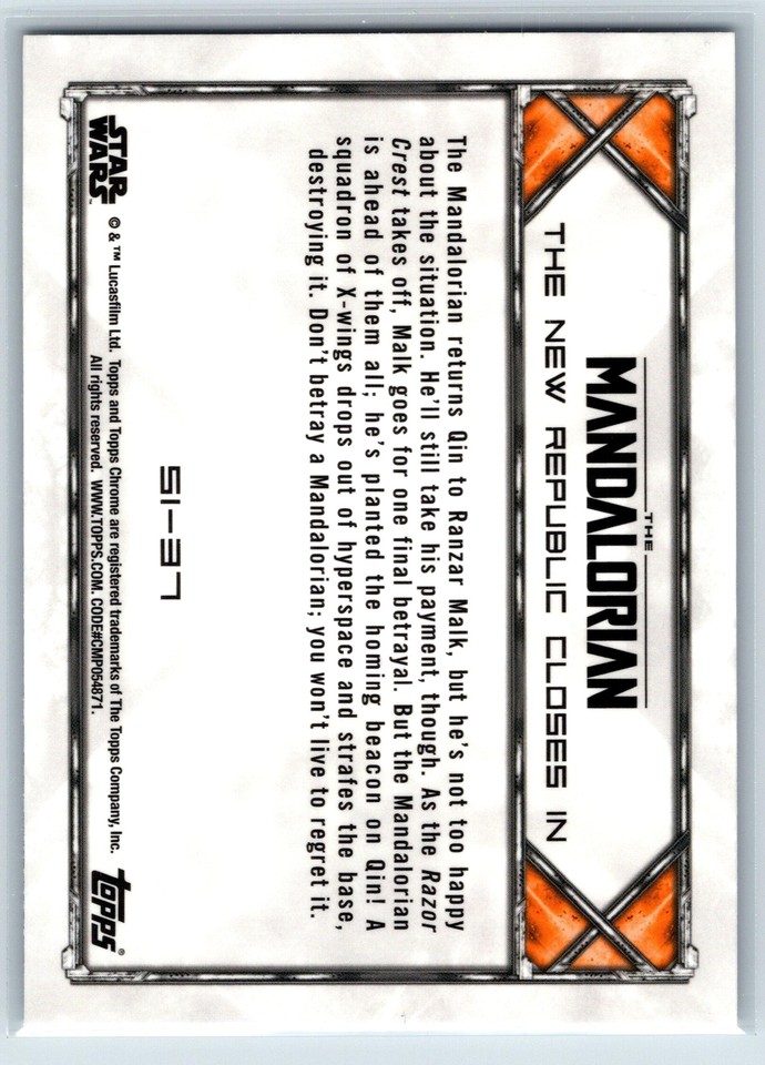 New Republic Closes In 2022 Topps Chrome The Mandalorian #S1-46 | eBay