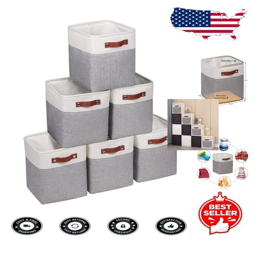Versatile Grey Foldable Storage Cubes - 6 Count, Perfect for Any Room ...
