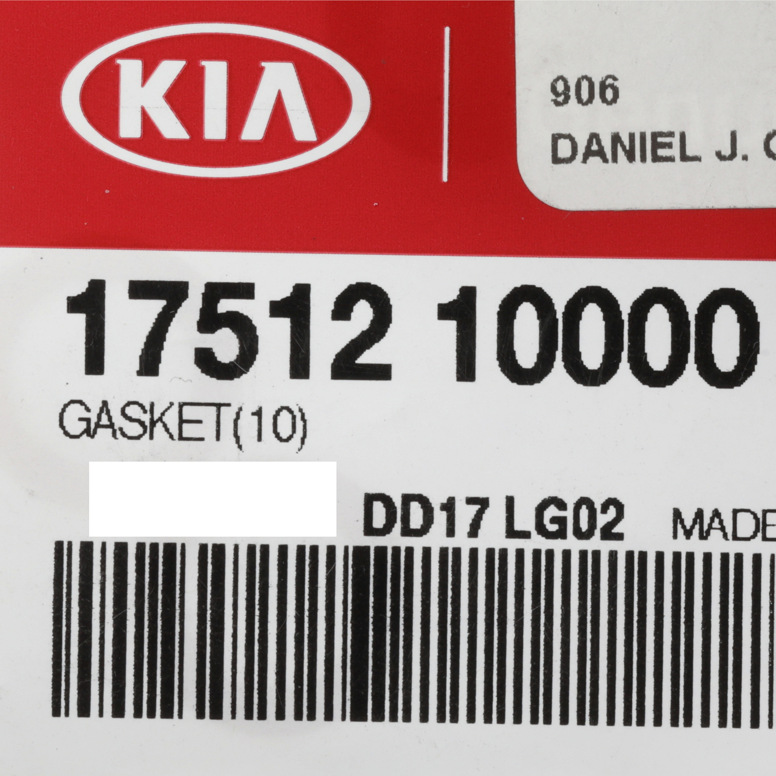 OEM NEW Genuine 2011-2023 Kia Turbocharger Oil Pipe Seal Gasket 17512 ...