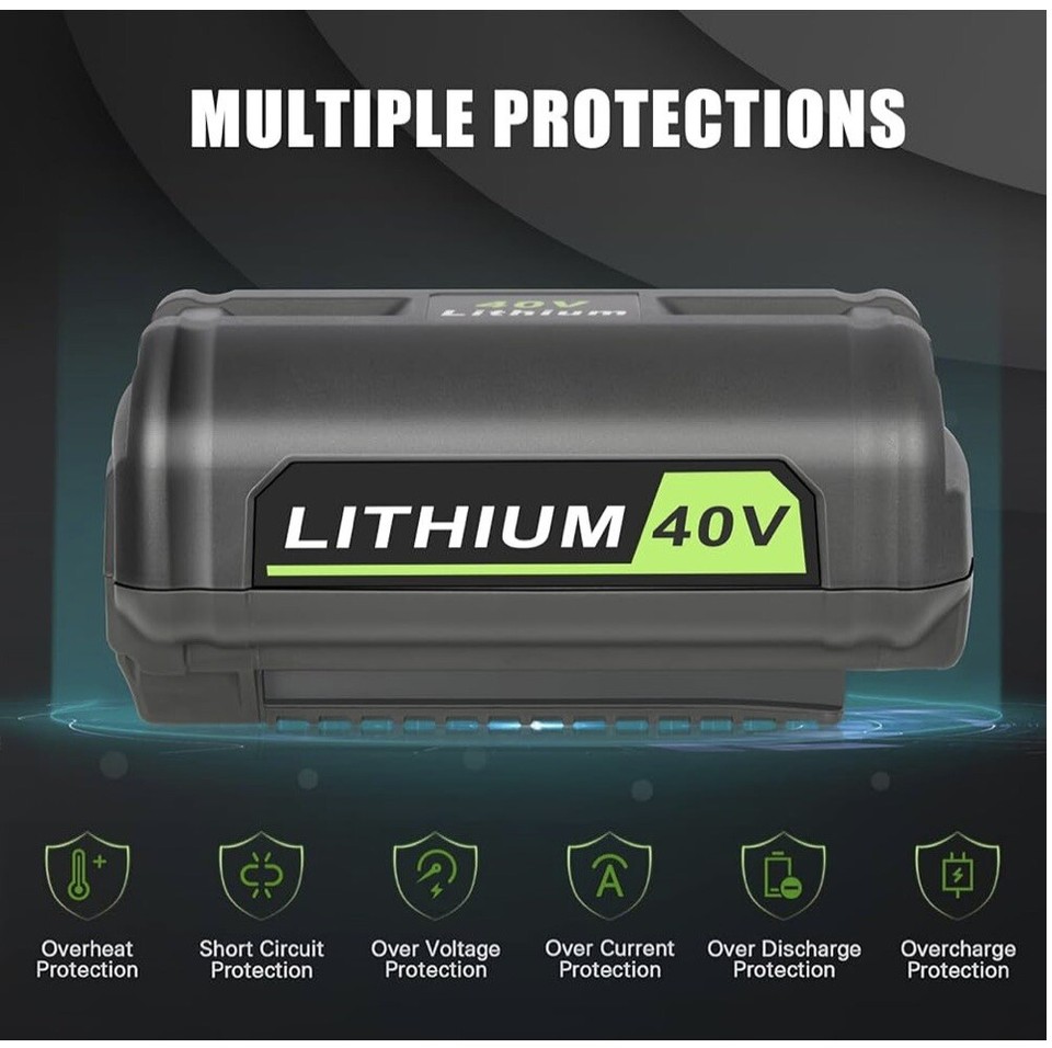 Bibisi 40v Lithium Ion Battery 6.0AH - Compatible With Ryobi - OP4050A ...