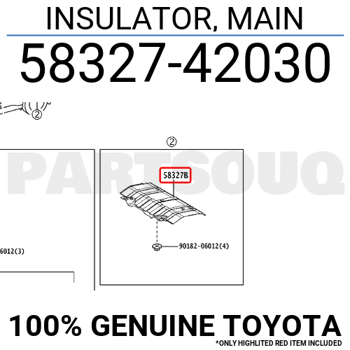 5832742030 Genuine Toyota INSULATOR, MAIN 58327-42030 | eBay