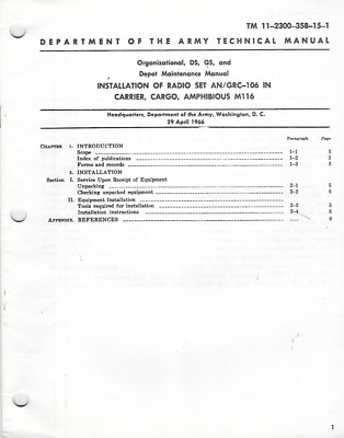 Historical book Installation of Radio Set AN/GRC-106 in Carrier ...
