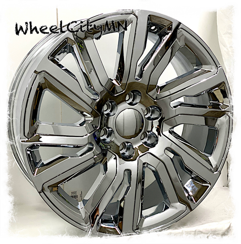 22 inch chrome 2019 GMC Sierra 1500 Denali OE replica wheels 6x5.5 +28 ...