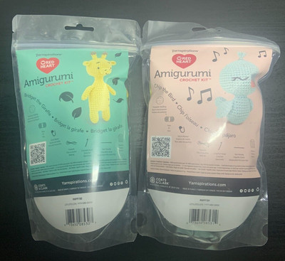 (Lot of 2) Yarnspirations Red Heart Amigurumi Crochet Kit, Giraffe and ...