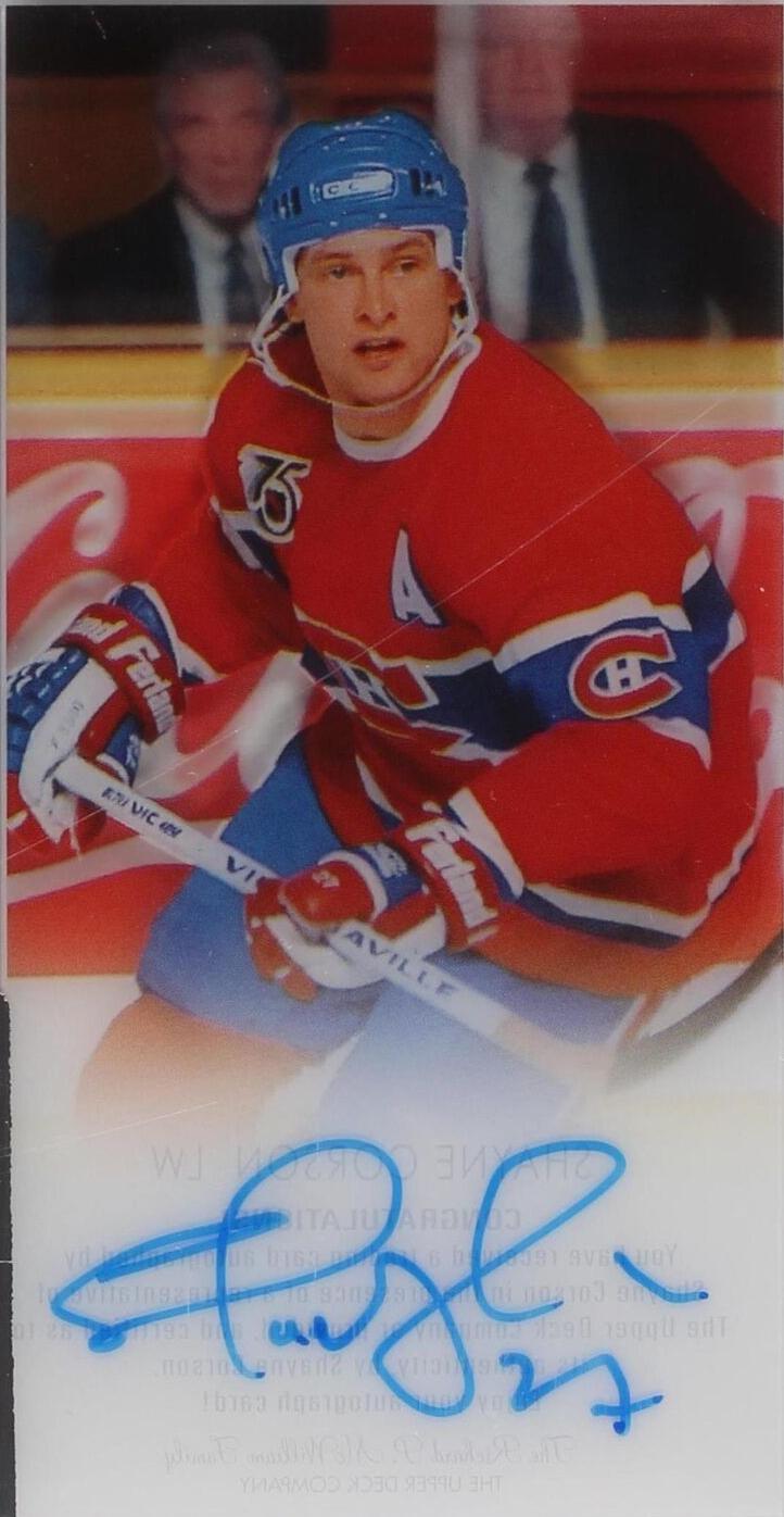 2021-22 Upper Deck Clear Cut - Legends Shayne Corson #CC-SC (AU) for ...