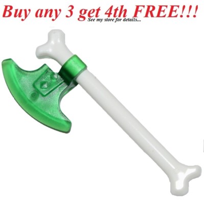 ☀️NEW! Lego Weapon BONE AXE Trans Green BLADE Castle Skeleton Warrior ...