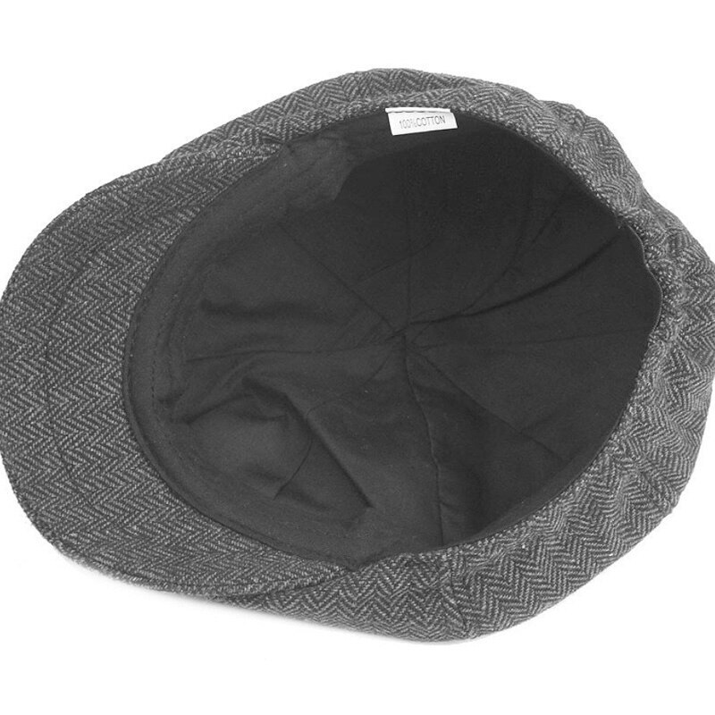 Classic Wool Newsboy Caps Herringbone Flat Beret Caps Vintage Woolen ...