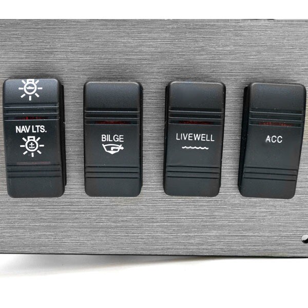 Crestliner Boat Rocker Switch Panel 2006161 | Fish Hawk Brushed Pewter ...