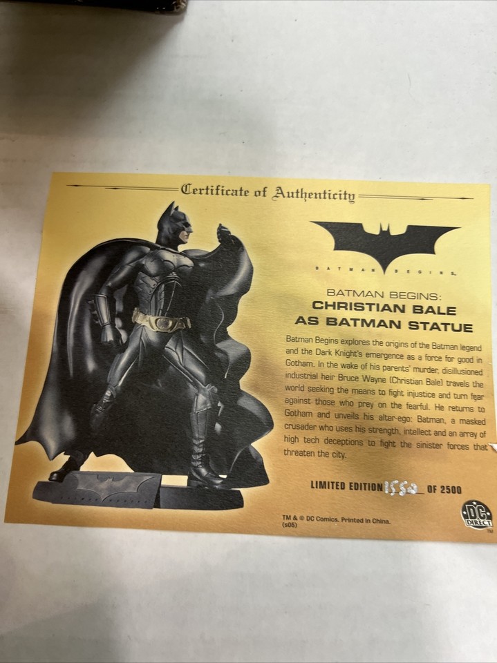 DC Direct Batman Begins: Christian Bale As Batman 14" Statue 1550/2500 ...