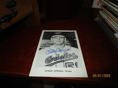 Chuck Estrada Baltimore Orioles Signed Early 1960's 5X7 Baseball Photo ...