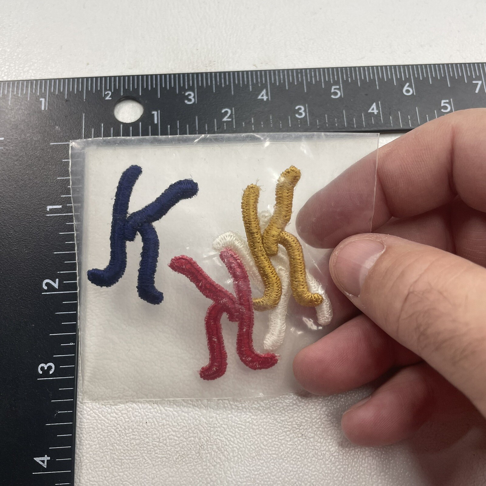 “K” Patch 1 Pack Of 4 Letter Initials Patches (Red Blue Gold White ...