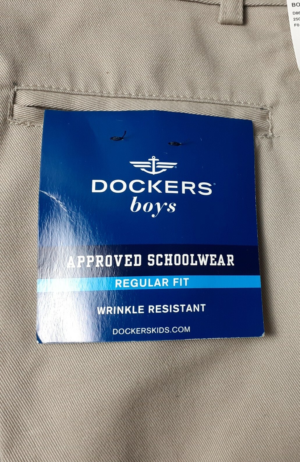 2 Pair NWT Dockers Boys Youth Sz 12 Khaki Shorts Pleated School Uniform ...