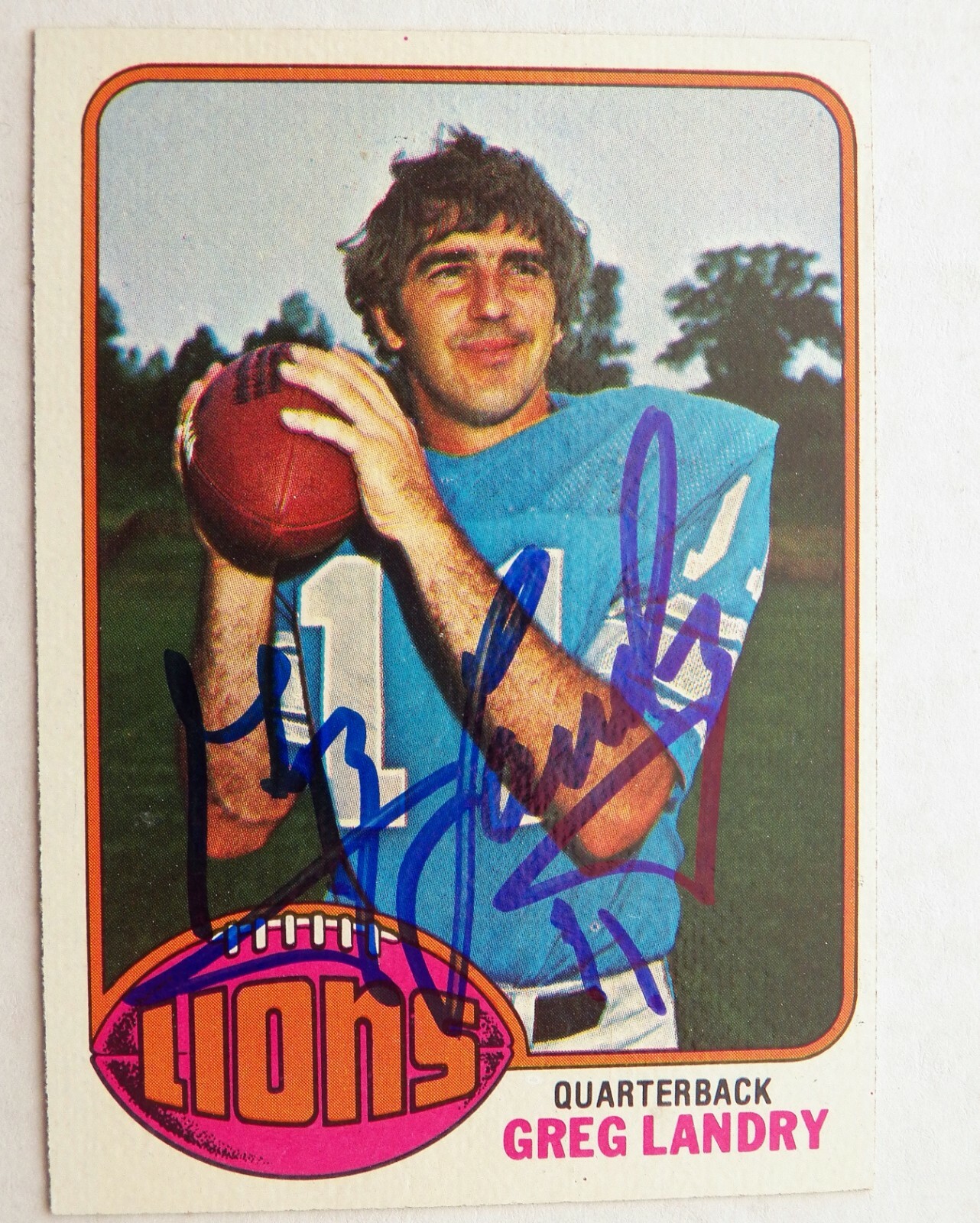 Detroit Lions Greg Landry Signed 1976 Topps Auto Card | eBay