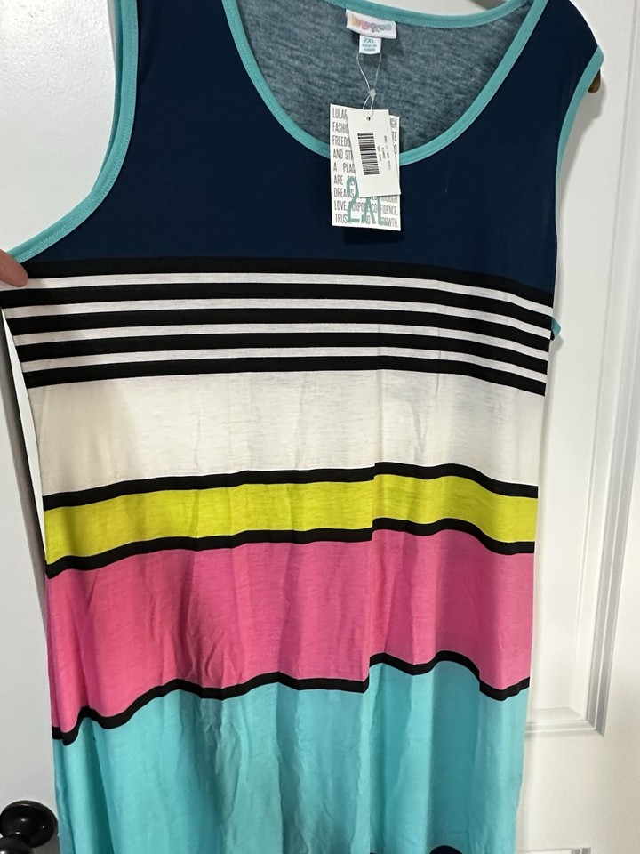 LuLaRoe Dani Striped Long Tank Dress ~ 2x~ NWT | eBay