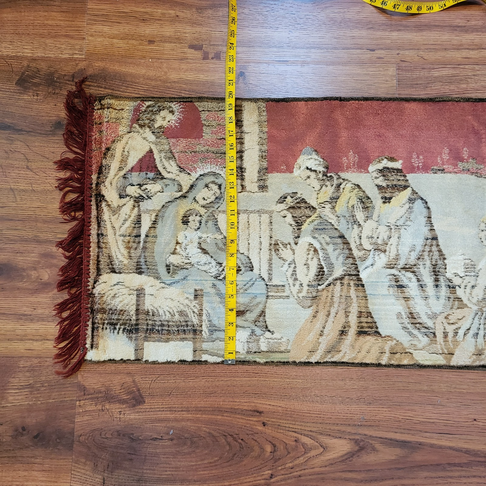 Vintage Tapestry Nativity Scene 36” x 20” | eBay