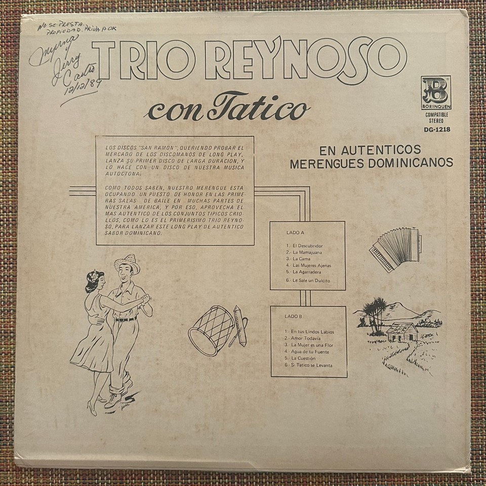 TRIO REYNOSO - Merengues / MERENGUE TIPICO PERICO RIPIAO LP BORINQUEN ...