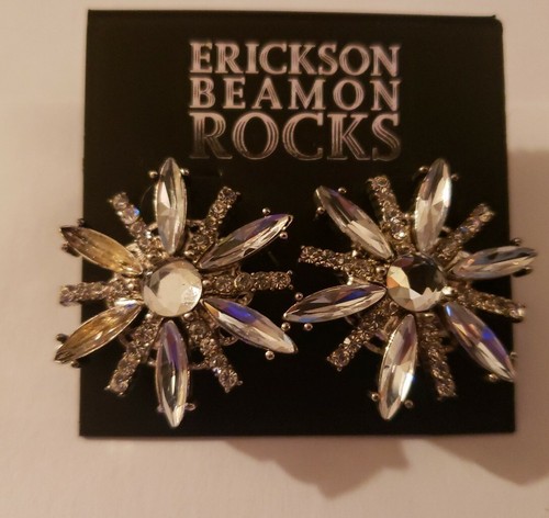 New Erickson Beamon Rocks Crystal Flower Post Earrings | eBay