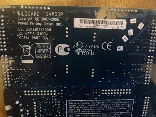 Digium TDM800P 8 Port Analog PCI card with 8 FXS and Echo Module ...