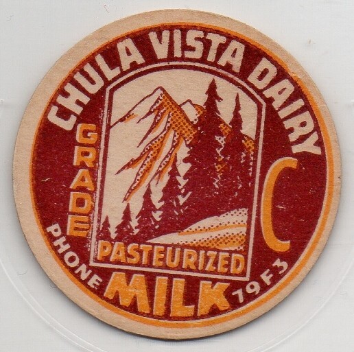 Milk Bottle Cap Insert - Chula Vista Dairy - (Eugene, Oregon) - PHONE ...