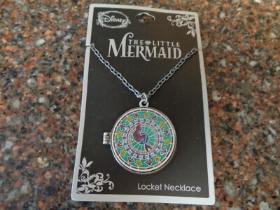Ariel Little Mermaid Stainglass Locket Necklace Brand New Authentic ...