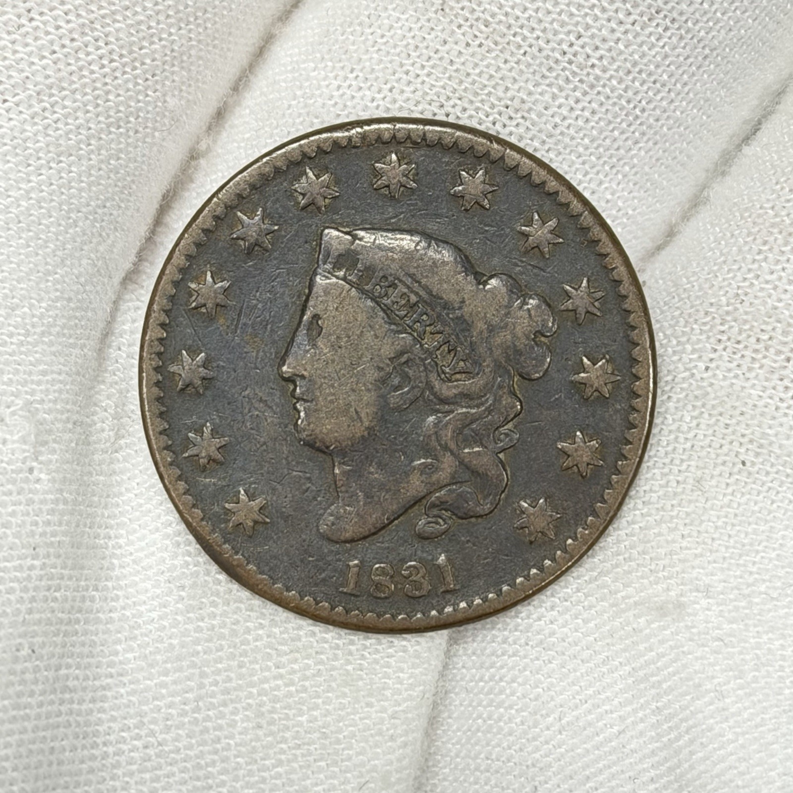1831-P Coronet Matron Liberty Head Large Cent 1C One Penny Copper US ...