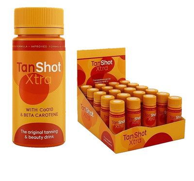 24x TAN SHOT XTRA Sunbed Tanning & Beauty Enhancing Sun shot Drink NEW ...