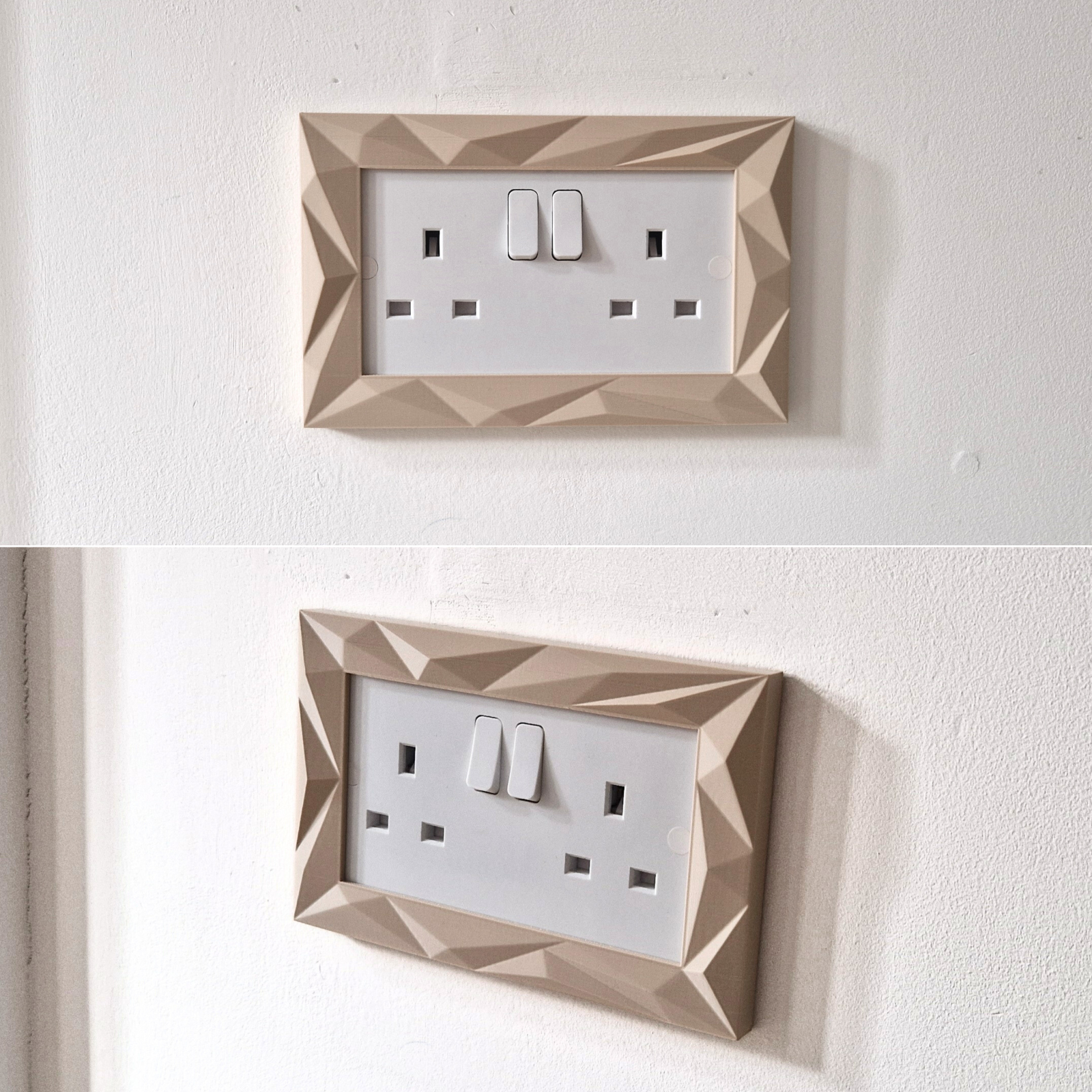 self adhesive plug socket cover surround finger plate 2 PACK Black ...
