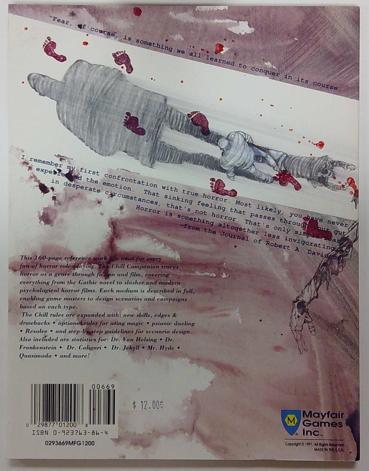 CHILL ROLE-PLAYING GAME: CHILL COMPANION MFG669 | eBay