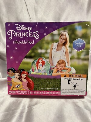 DISNEY PRINCESS INFLATABLE POOL LITTLE MERMAID 36" D X 13" H w/ REPAIR ...